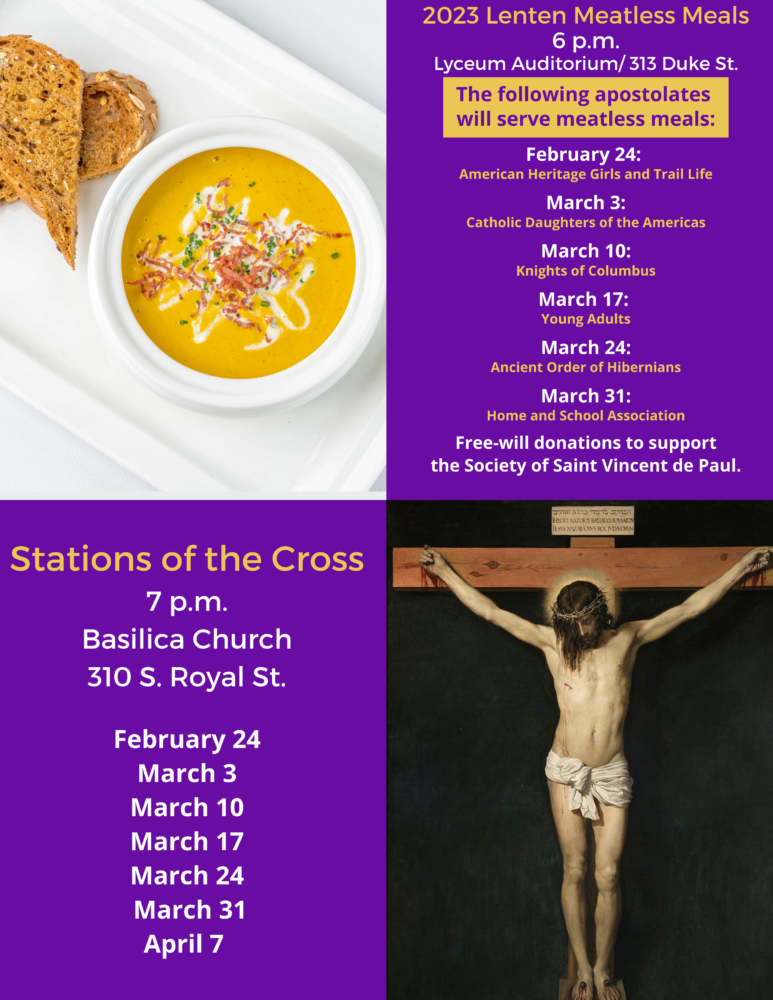 2023 Meatless Meals and Stations of the Cross Schedule during Lent ...