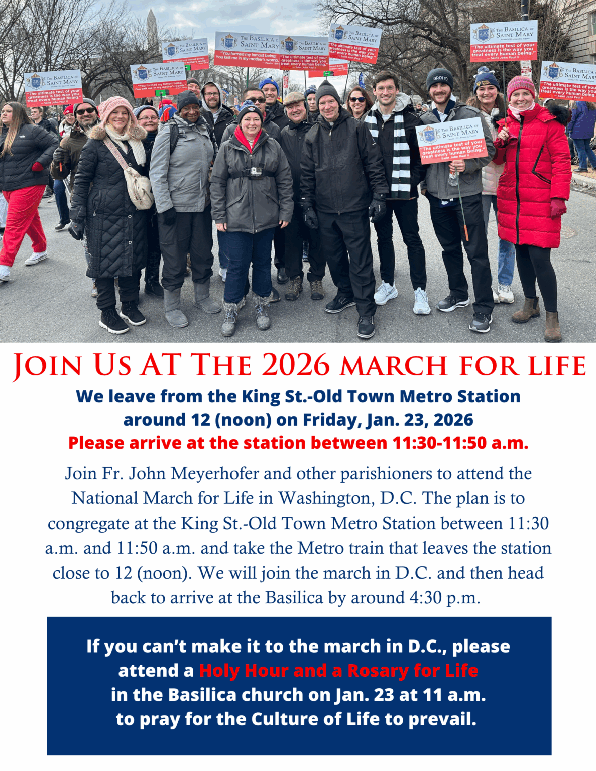 Come Join Us at the National March for Life in D.C. on Jan. 23, 2026 ...