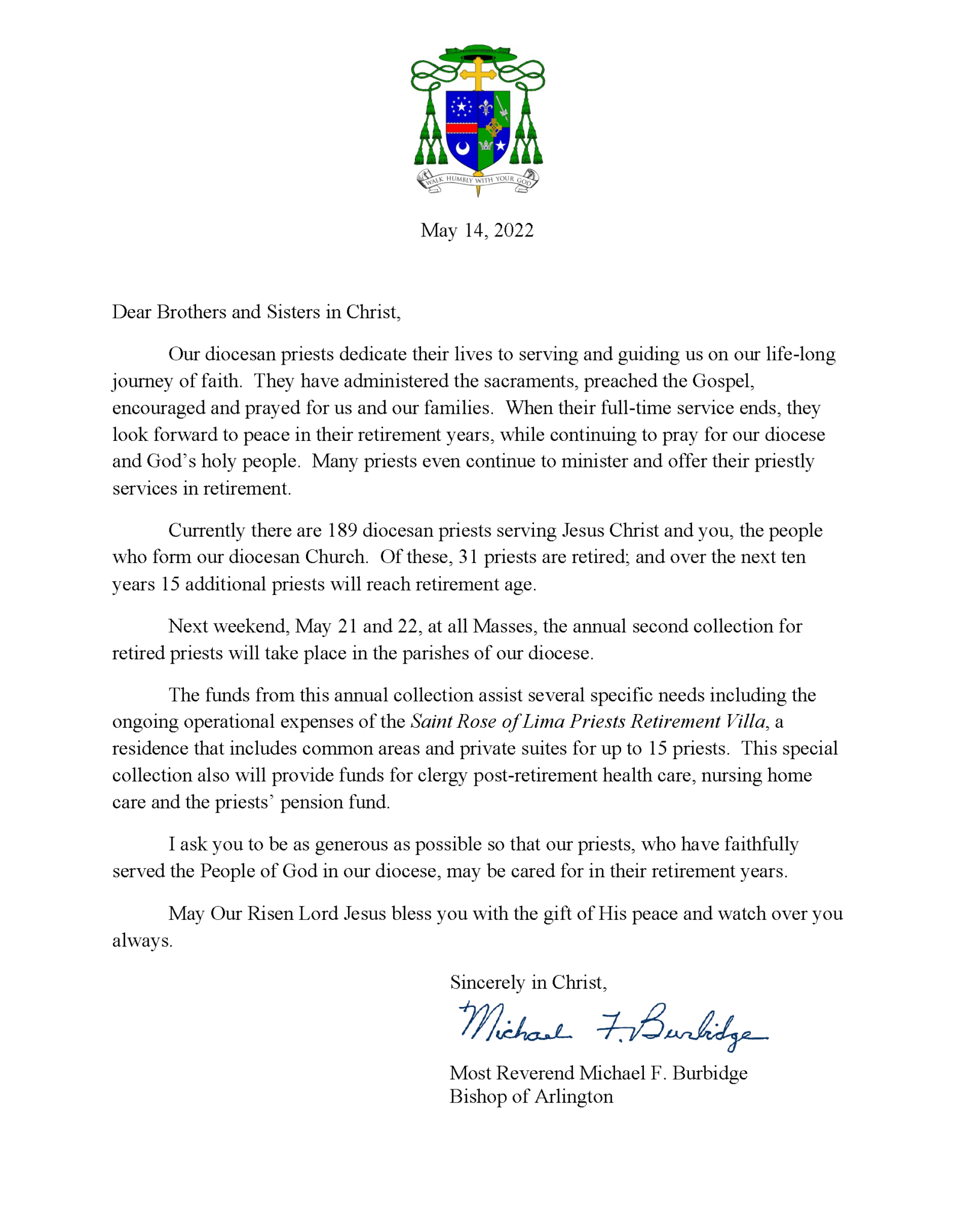 Please Donate to the Second Collection for Diocesan Retired Priests on ...