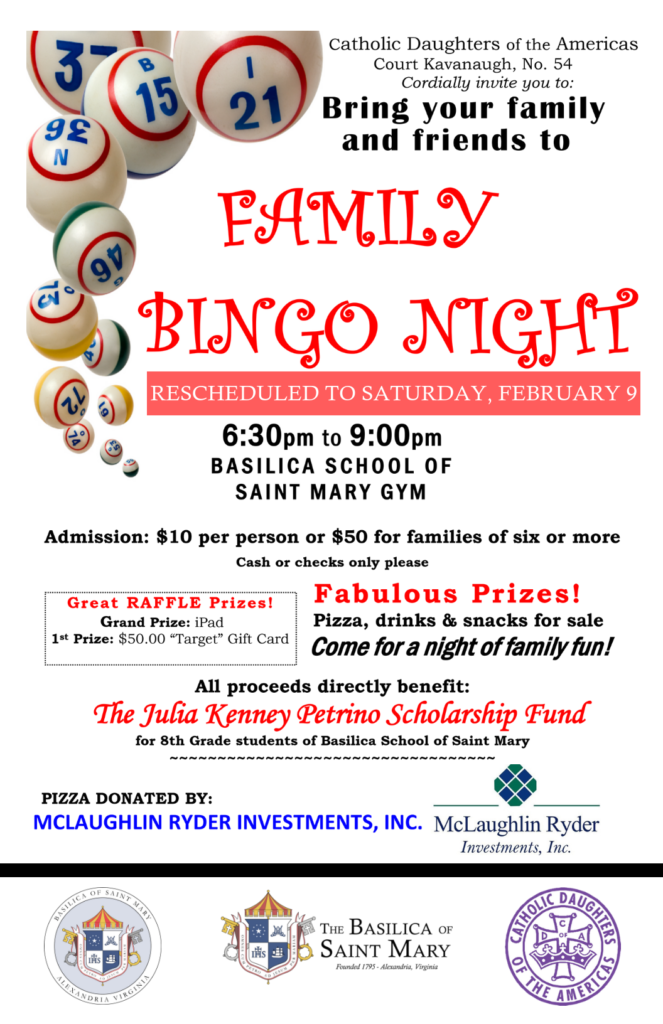 Family Bingo Night - The Basilica of Saint Mary