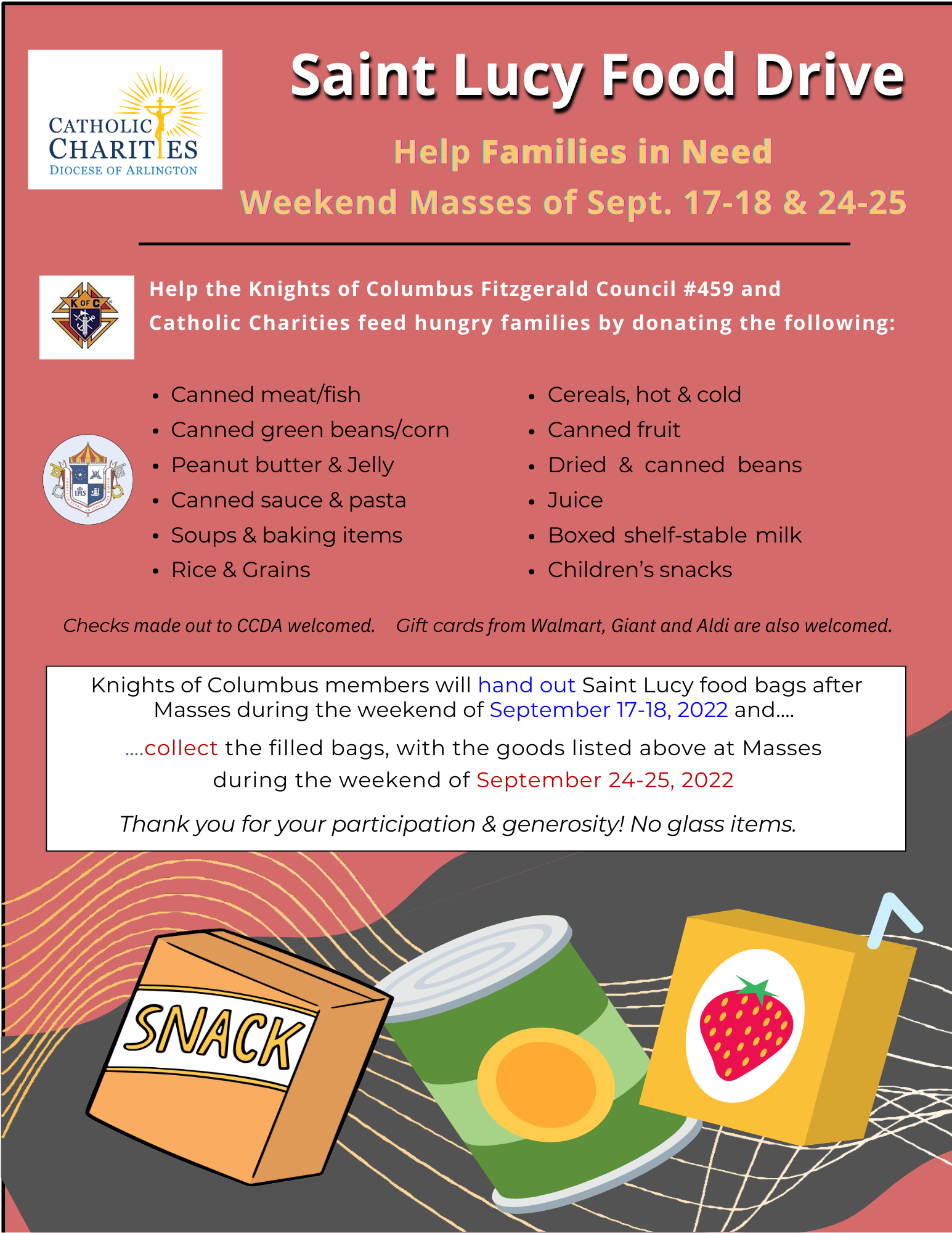 The Knights of Columbus Council #459 to Seek Food Donations for the ...