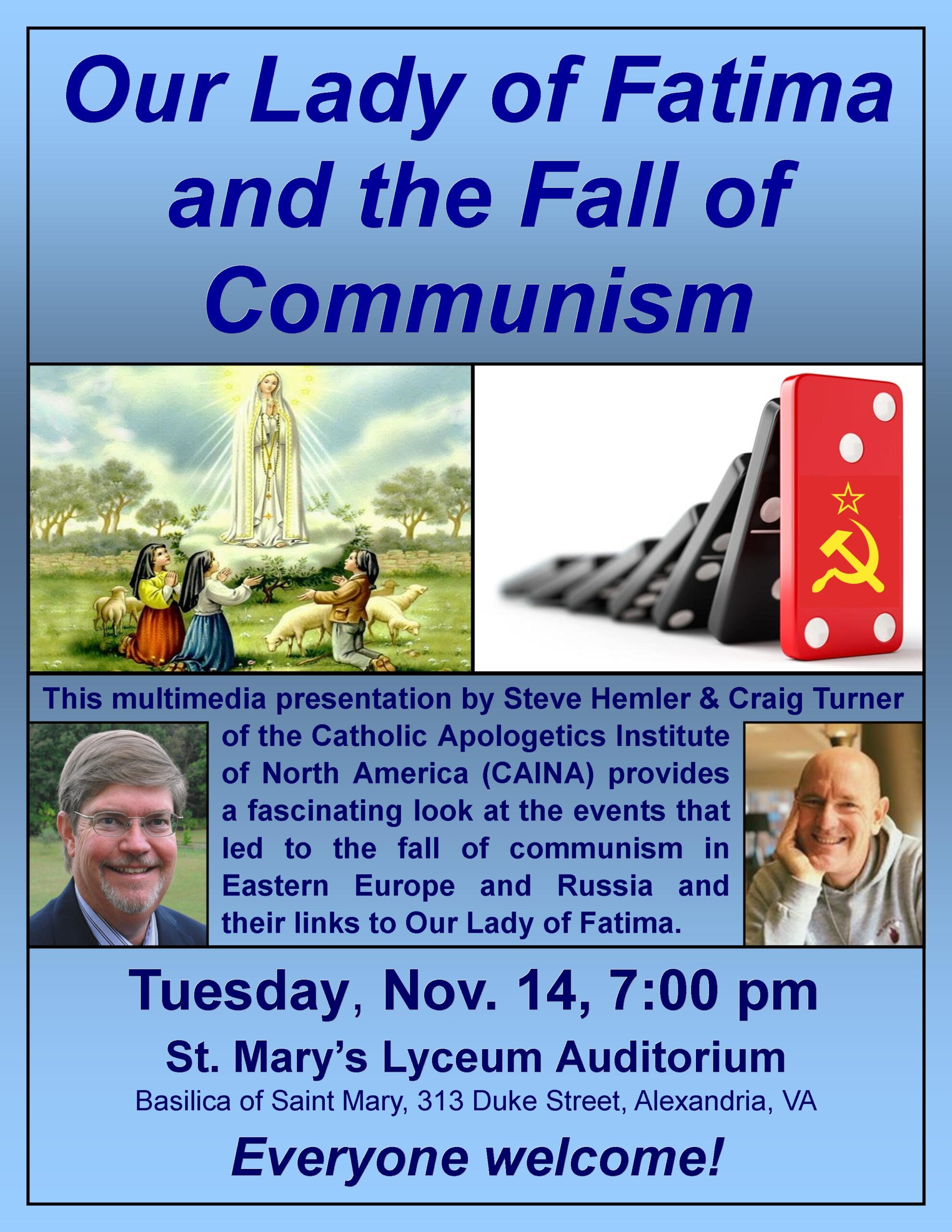 All Are Invited to a Multimedia Presentation on “Our Lady of Fatima and ...