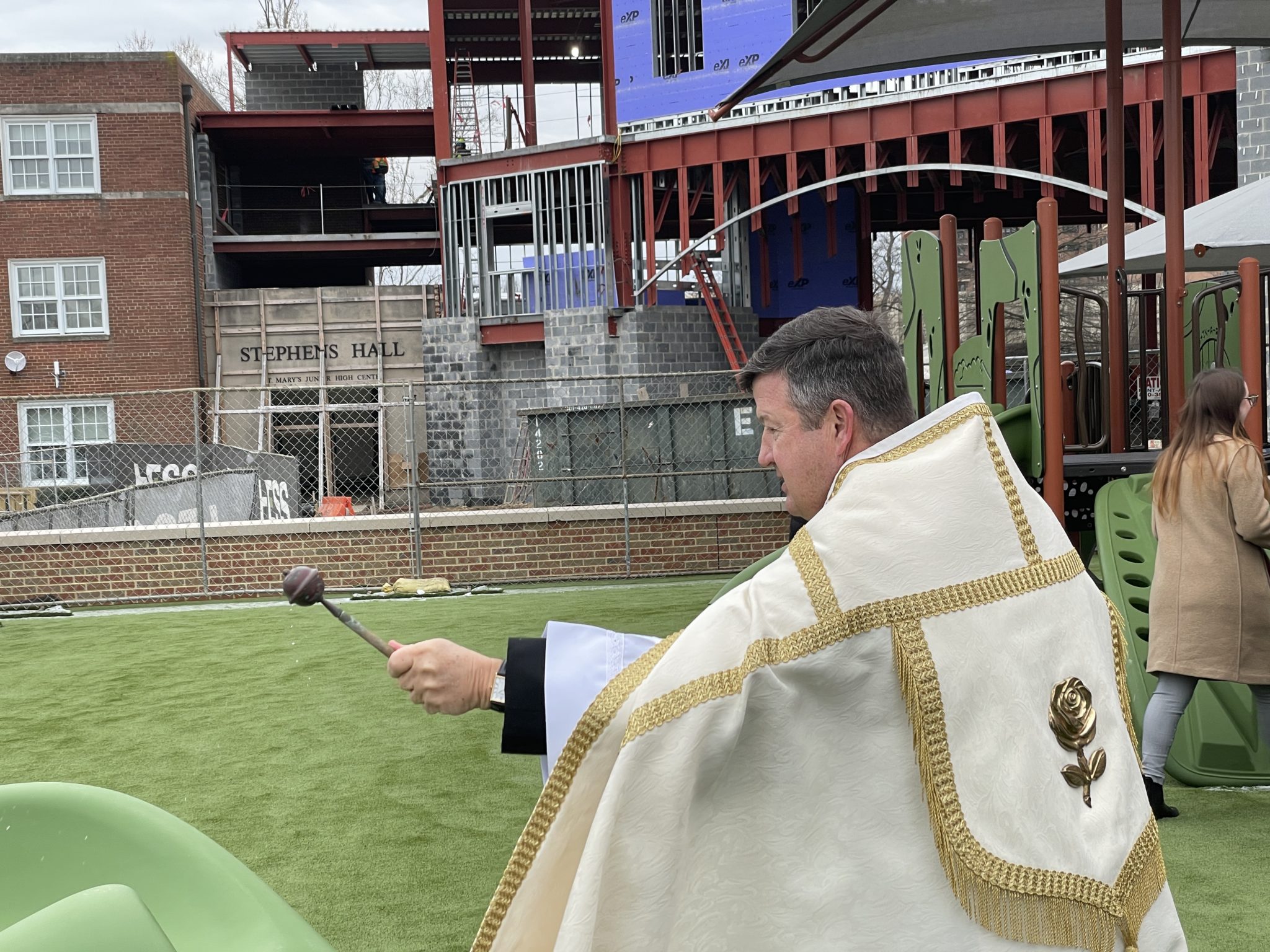Father Hathaway and Father Peter Bless The Basilica School’s Playground ...
