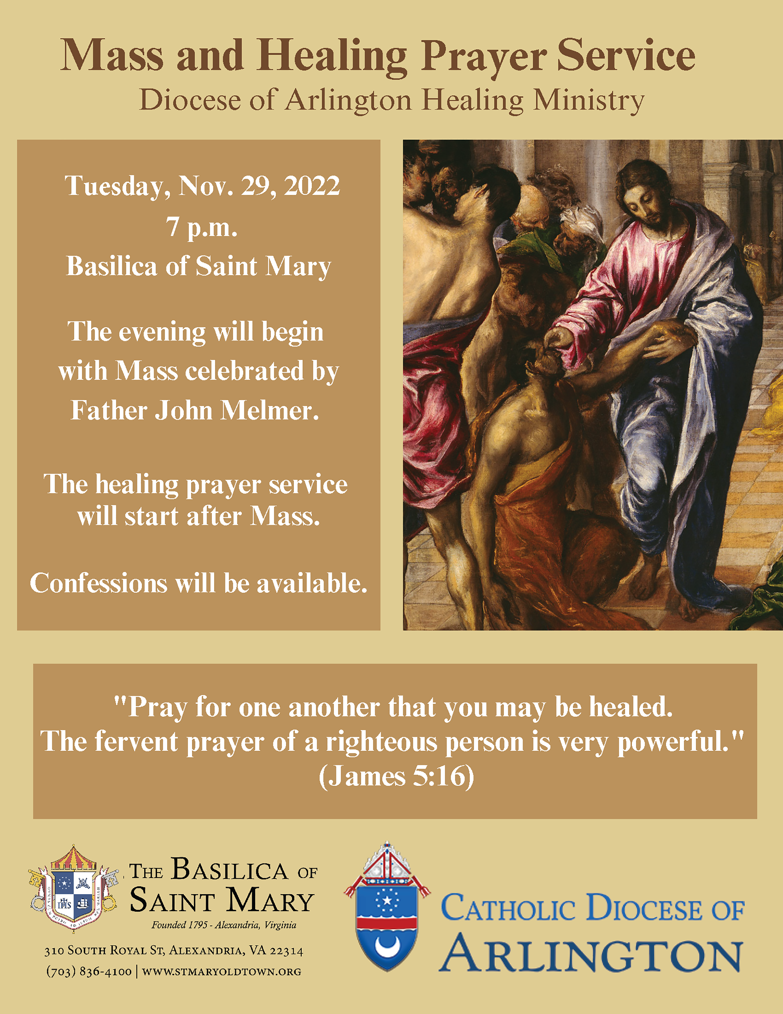 Come to a Mass and Healing Prayer Service in the Basilica on November ...