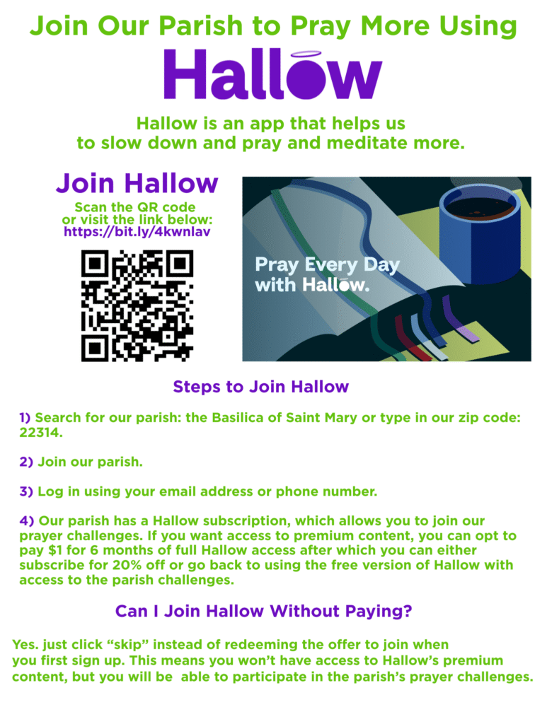 All Parishioners Invited to Join Our Parish Page on the Hallow App to ...