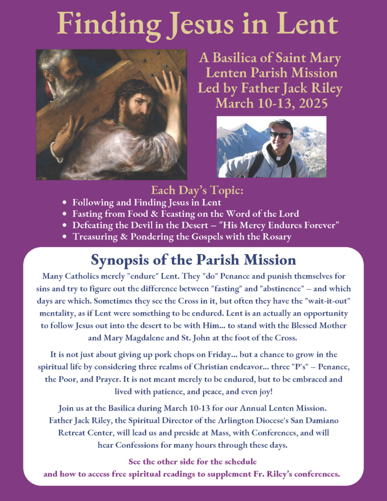 Father Jack Riley to Lead the 2025 Parish Lenten Mission – Finding ...