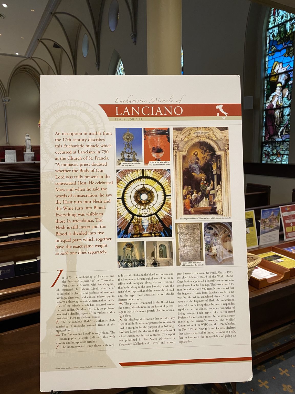 Eucharistic Miracle Posters to Be Displayed in the Coming Months at the ...