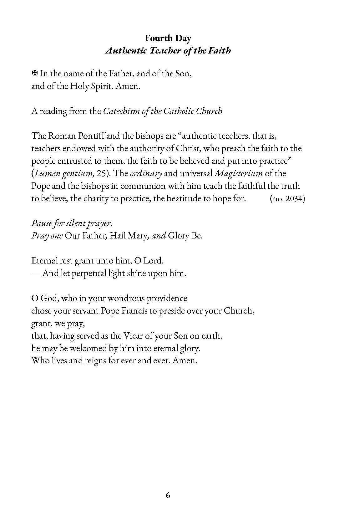 Novena in Memory of Pope Francis - The Basilica of Saint Mary